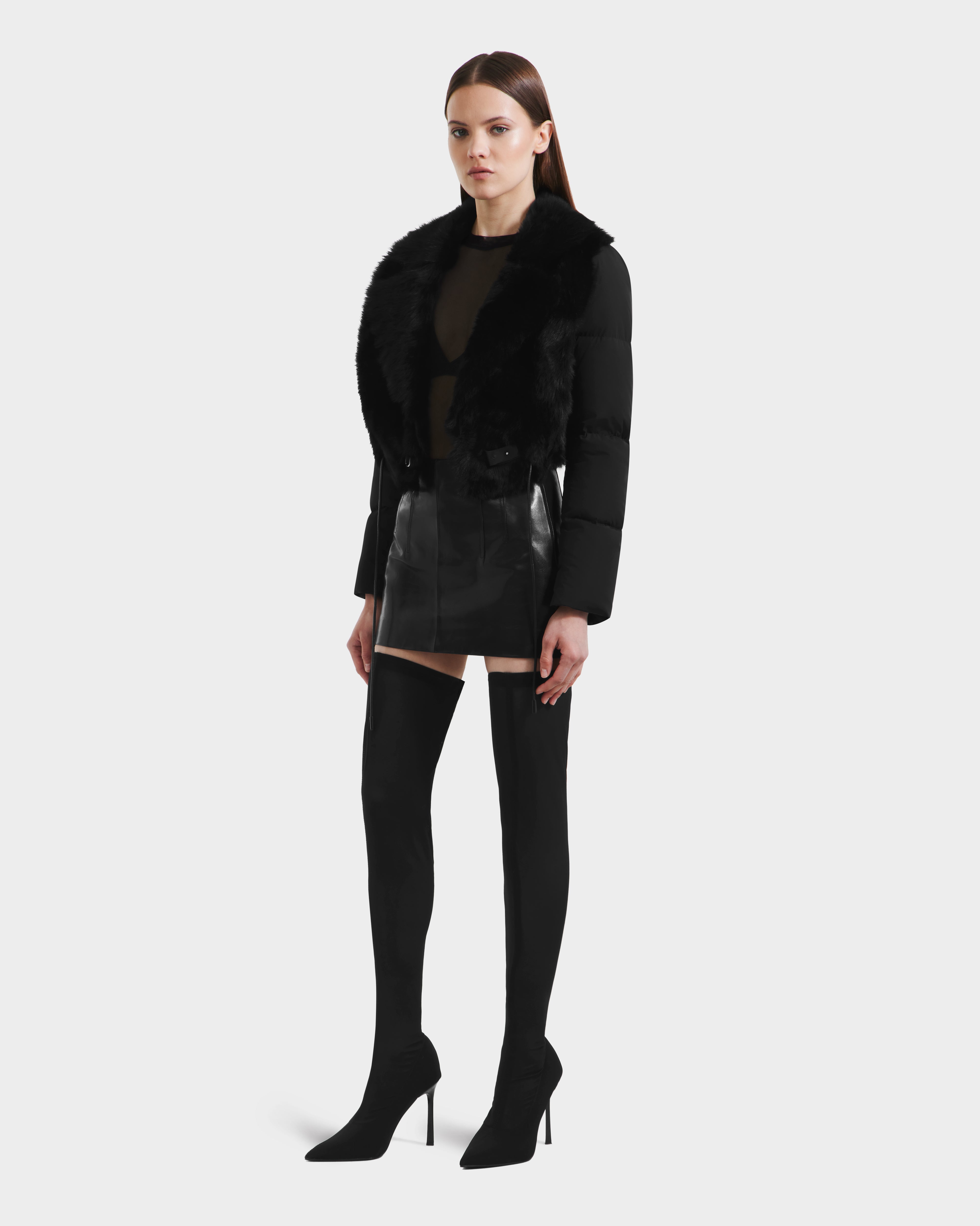 RUDSAK LILAH Women's Cropped Shearling Puffer Jacket - Statement Style ...