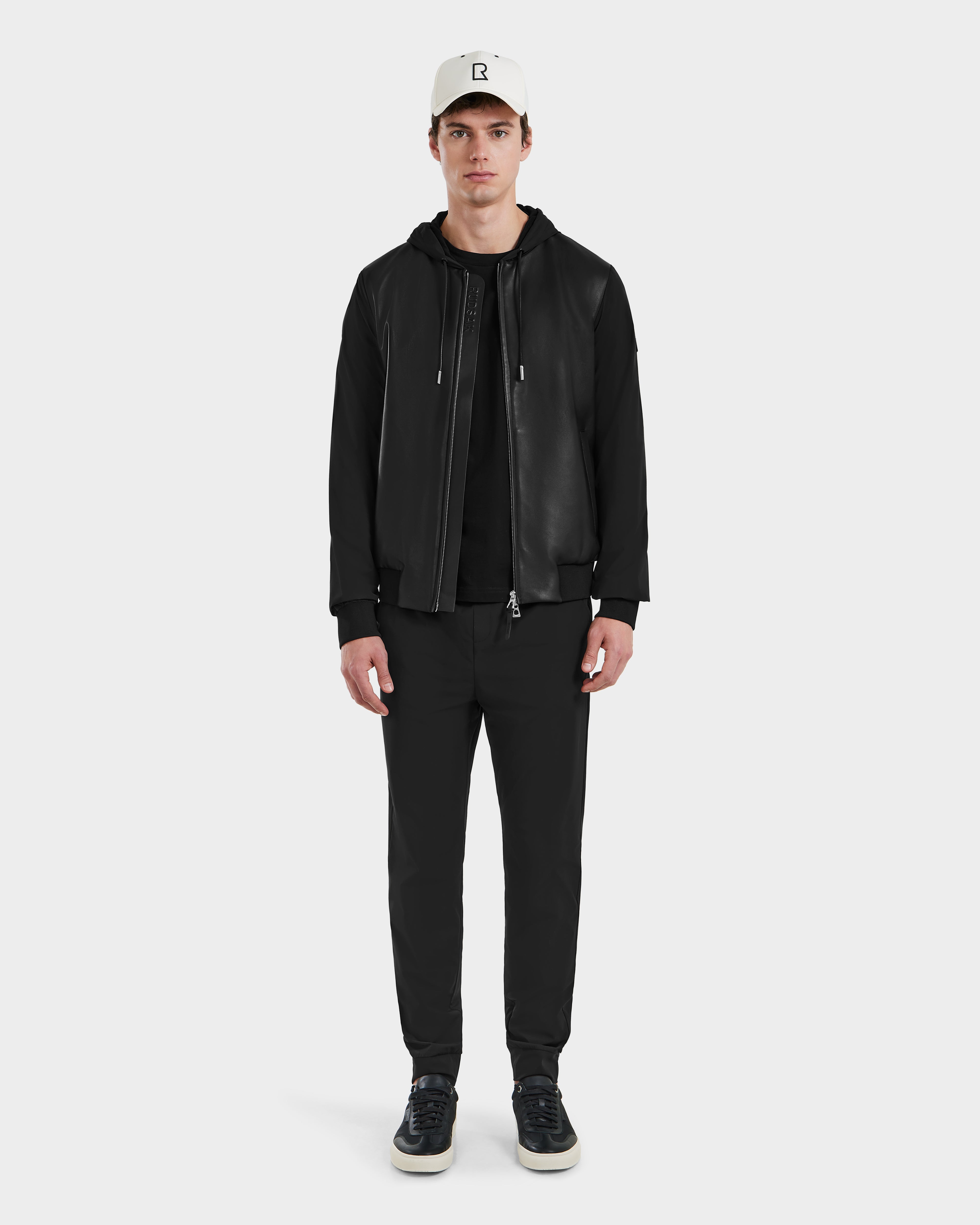 ALBY Black Leather Bomber Jacket – Sporty, Sleek & Versatile – Rudsak ...