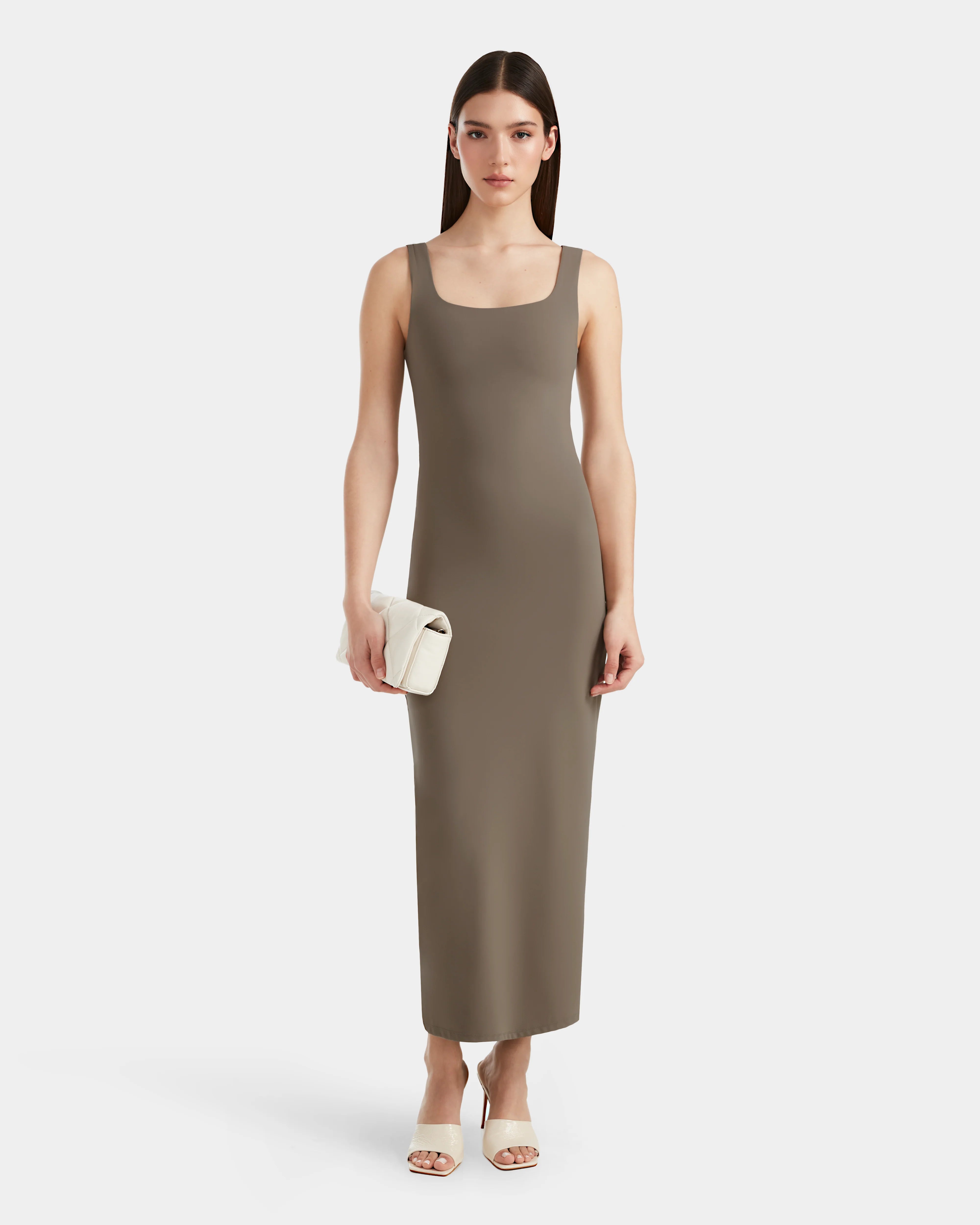 WANDA Cement Maxi Dress | Sleek, Stretch & Versatile Women's Style ...